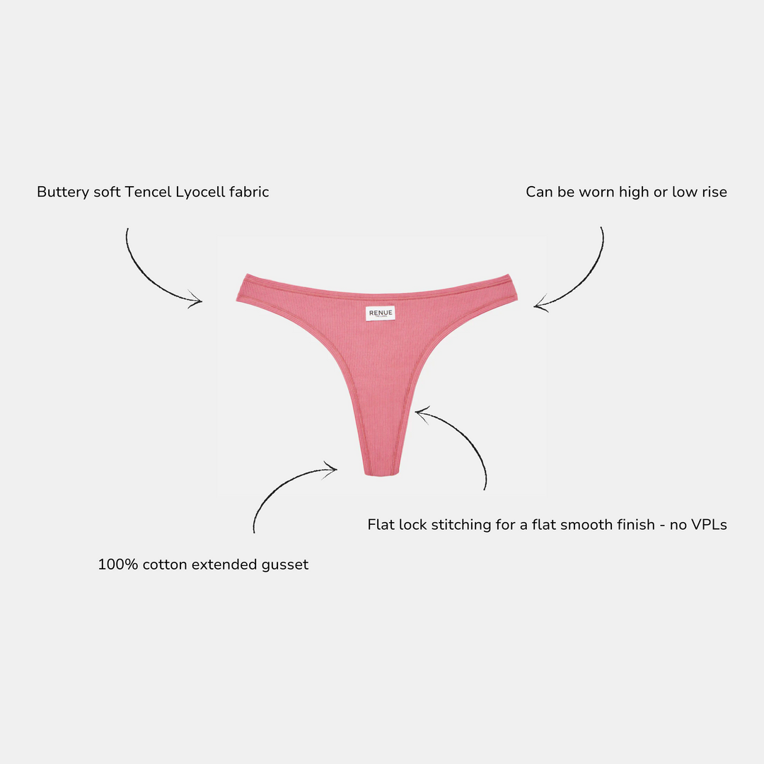 Tencel Ribbed Thong - Dusty Pink – RENUE
