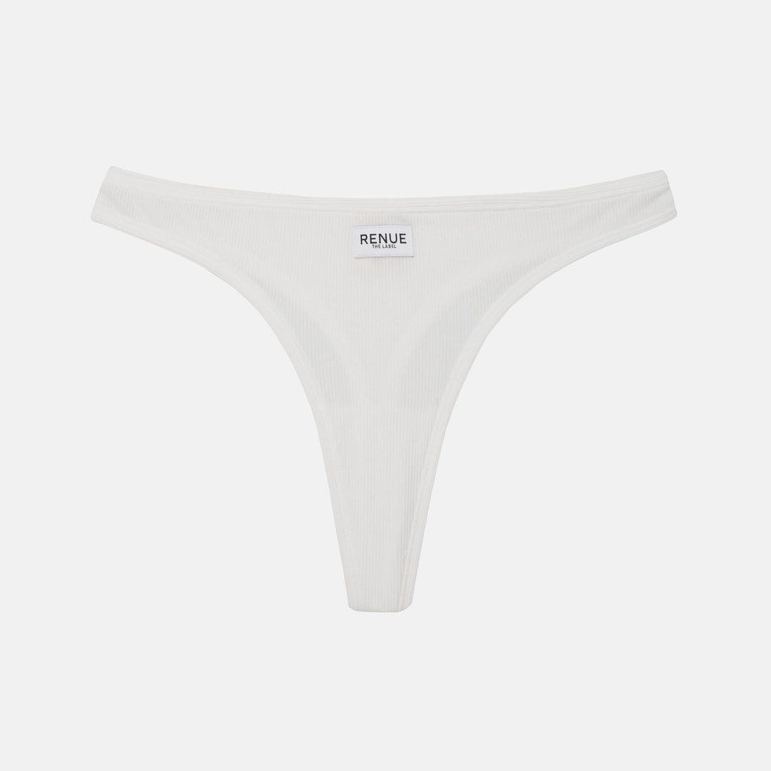 Tencel Ribbed Thong - White – RENUE